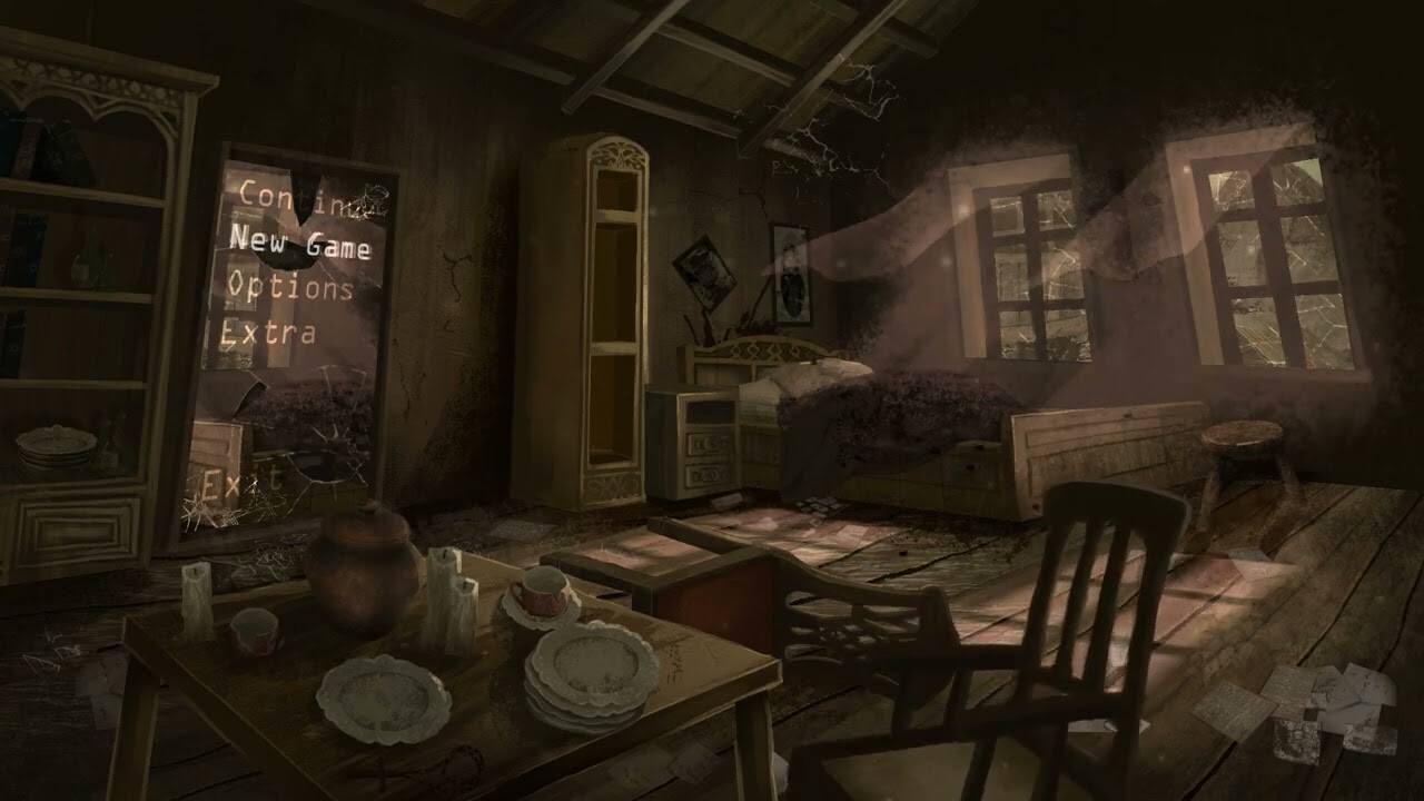 ArtStation - Desolate Room (Game Menu Concept Art) - Night Air's Embrace