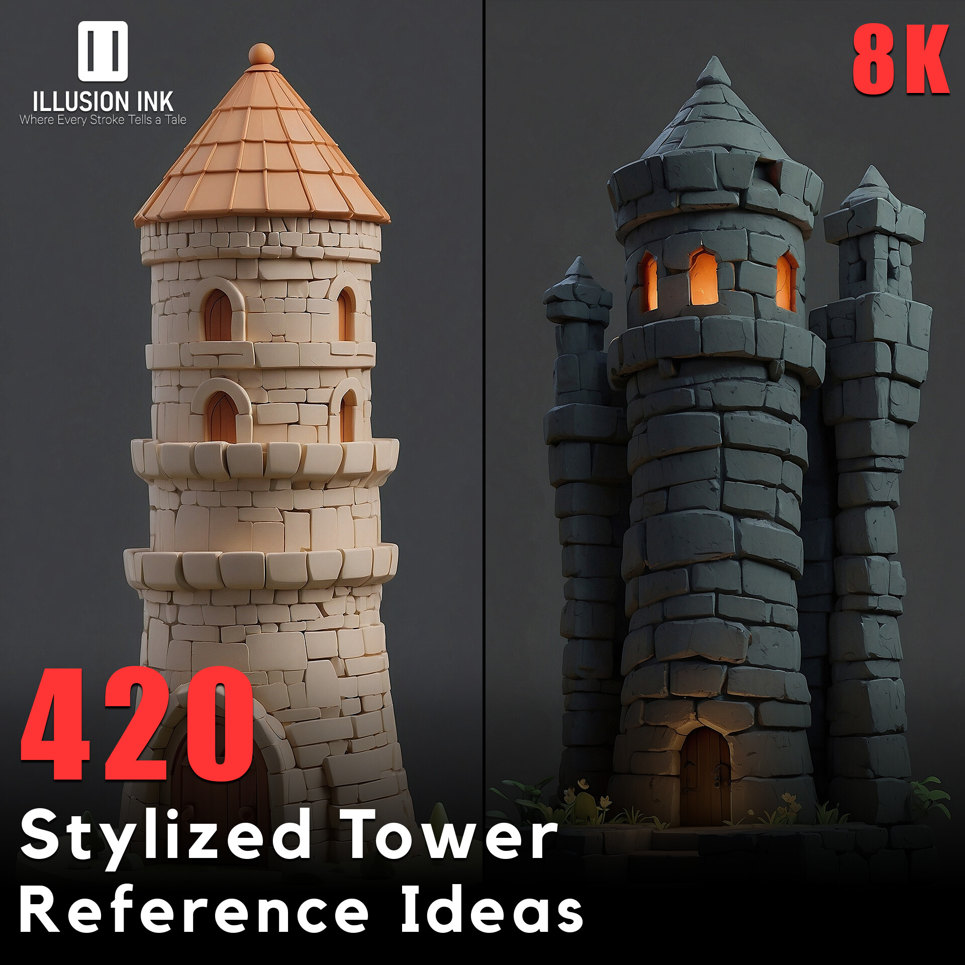 ArtStation - 420 Stylized Tower Reference Ideas | 8K
