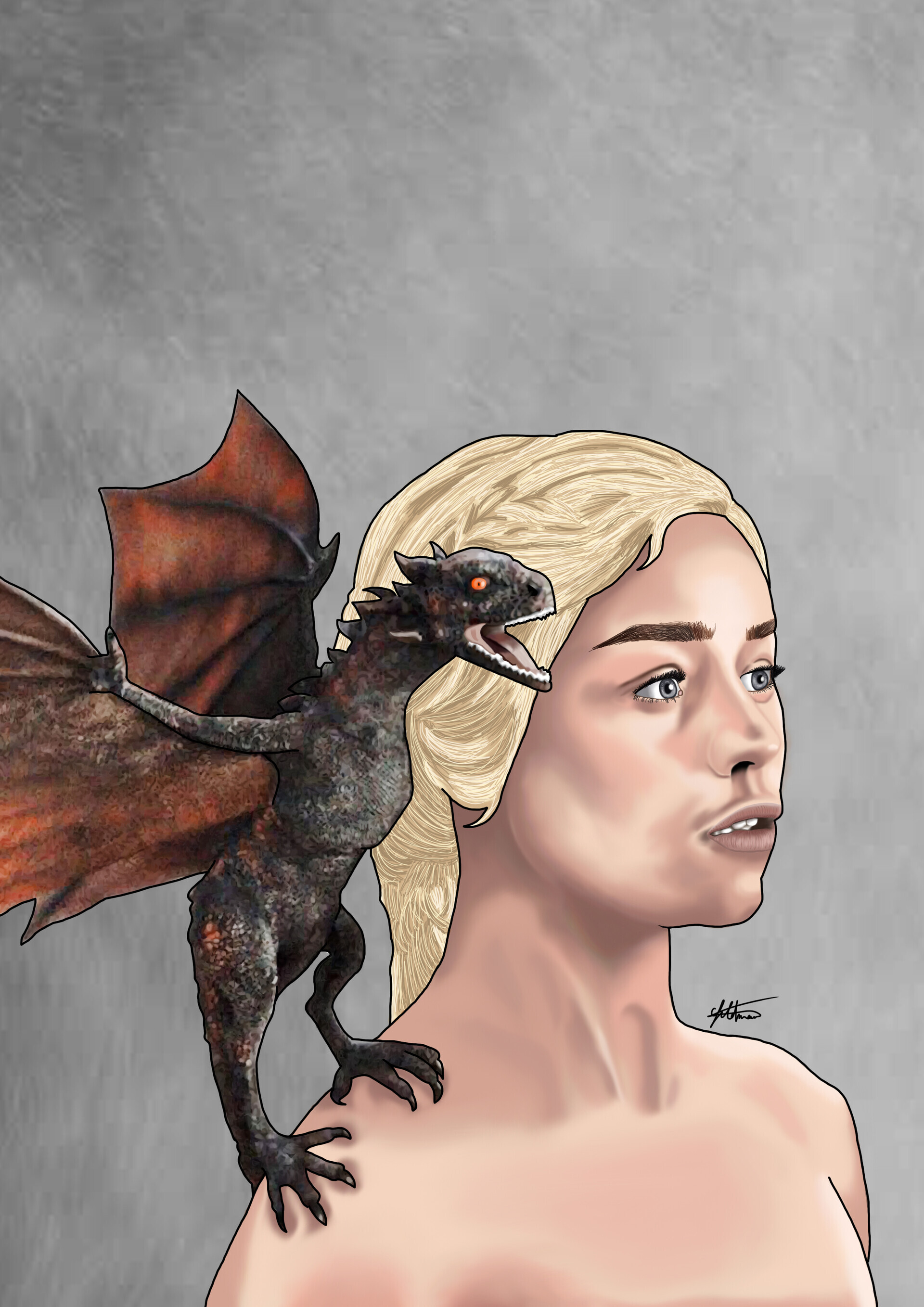 ArtStation - Daenerys and Drogon - Progression Shots