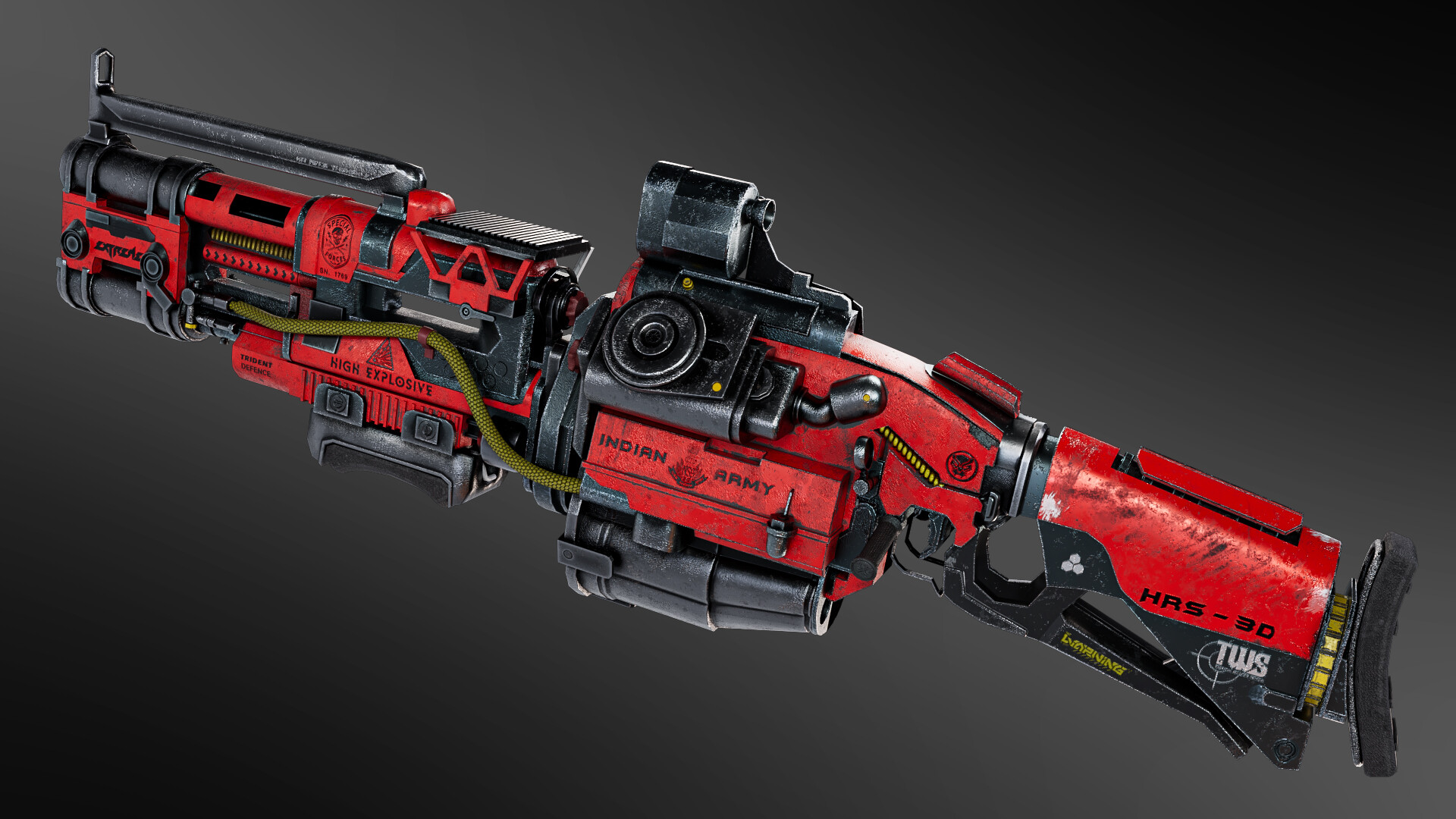 ArtStation - BLOODY RED || SCI FI GUN