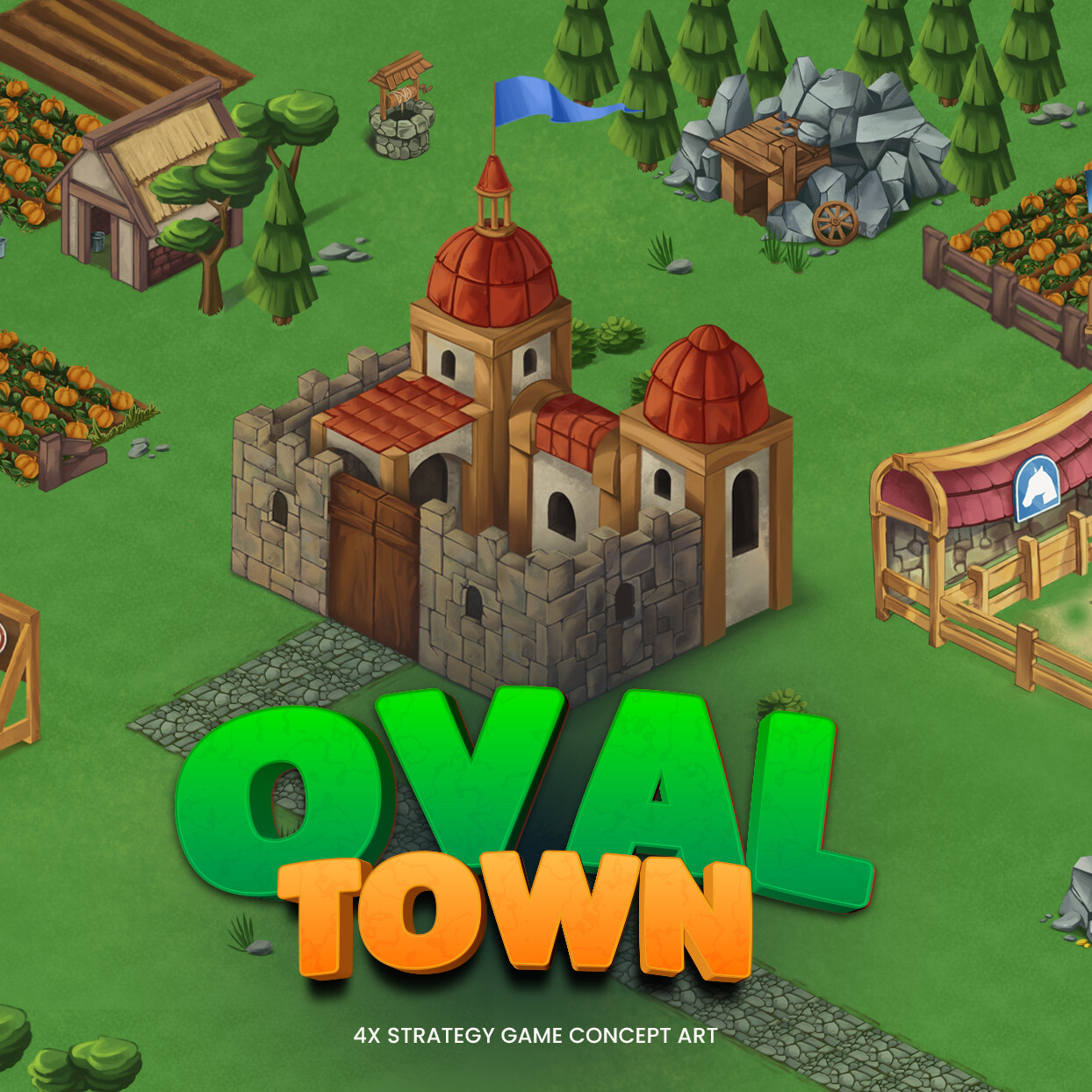 ArtStation - Oval Town - Strategy Game Concept Design
