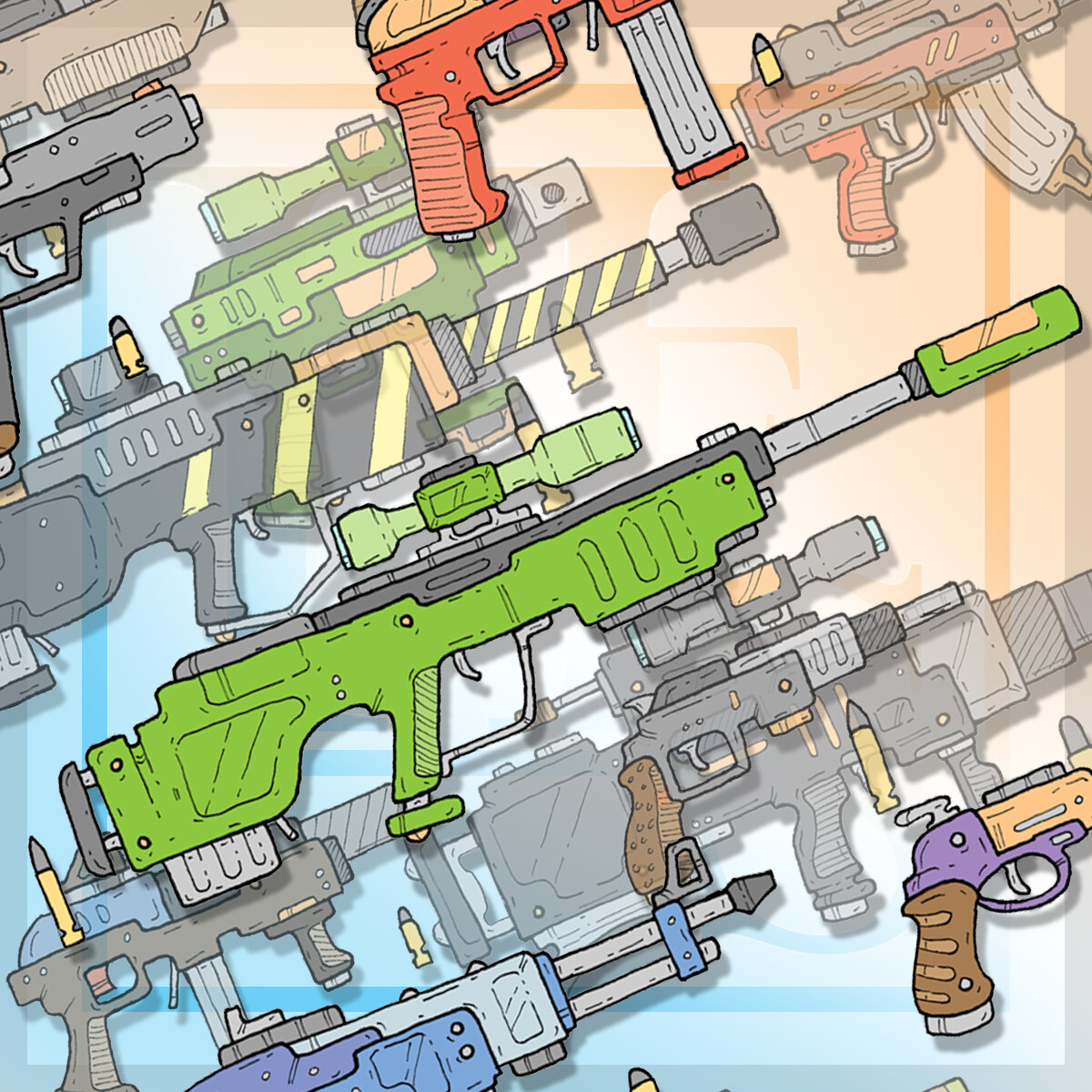 ArtStation - Future Soldier Blasters, Sketch Collection