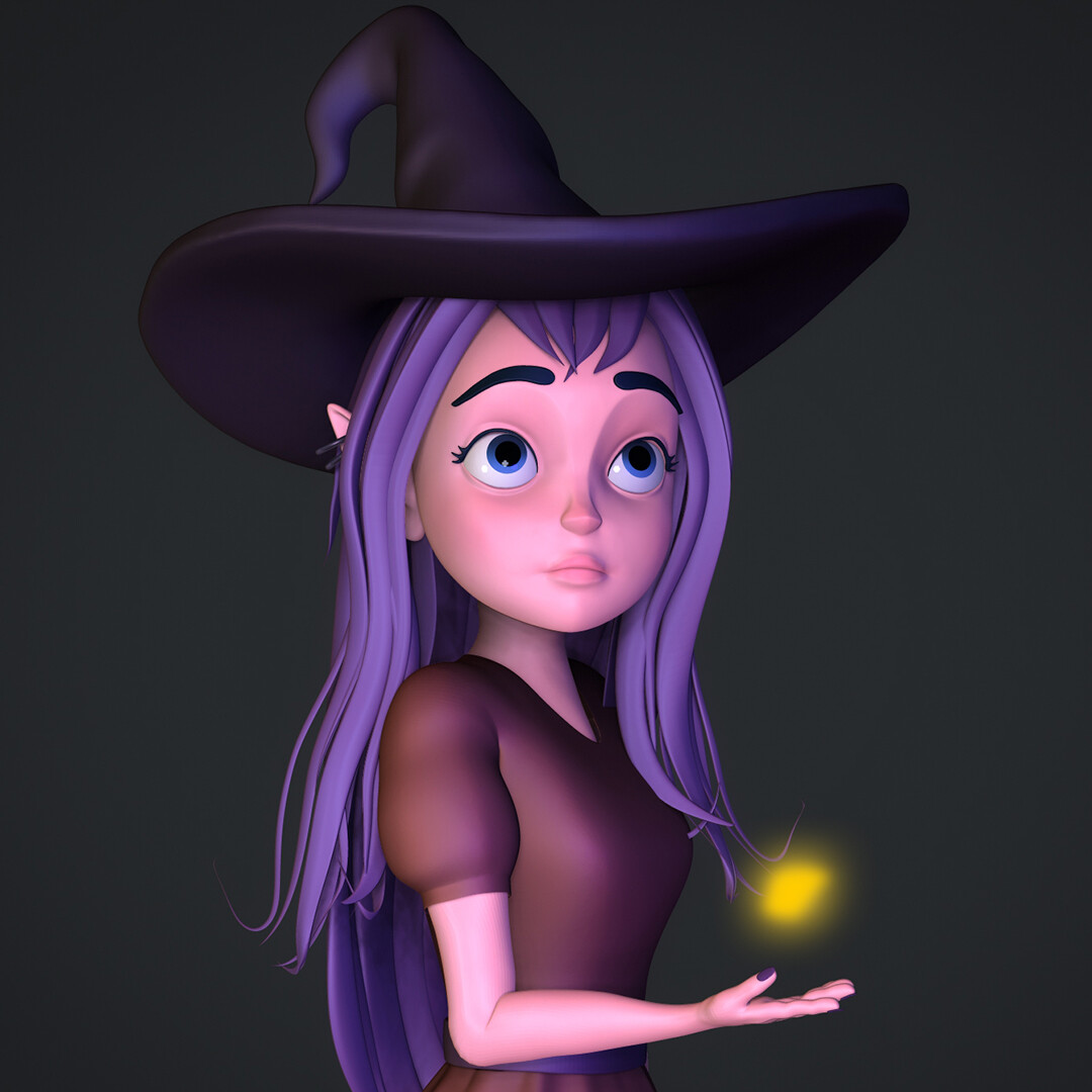 ArtStation - Stylized Cute Witch Character Zbrush