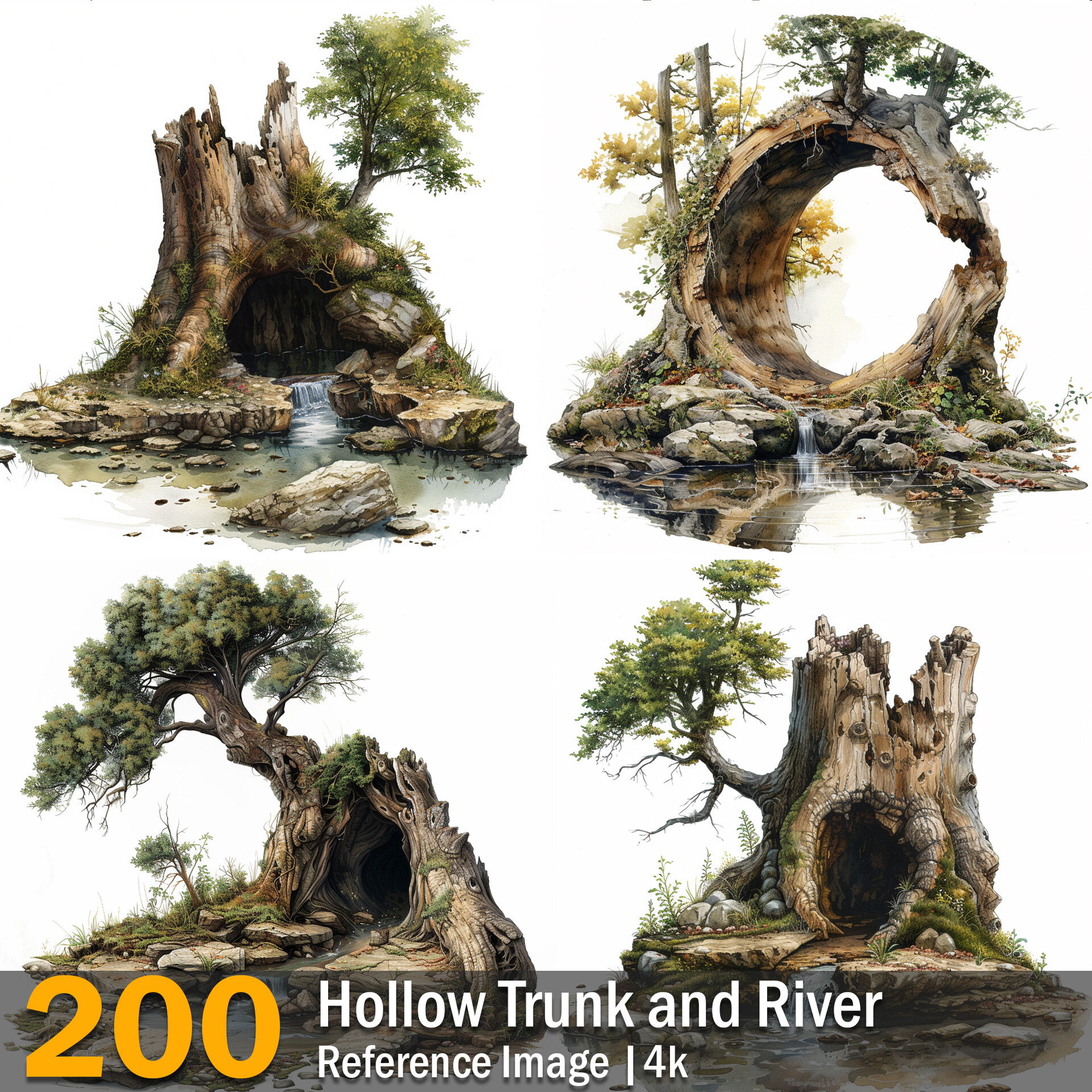 ArtStation - Hollow Trunk and River | Reference Images | 4k