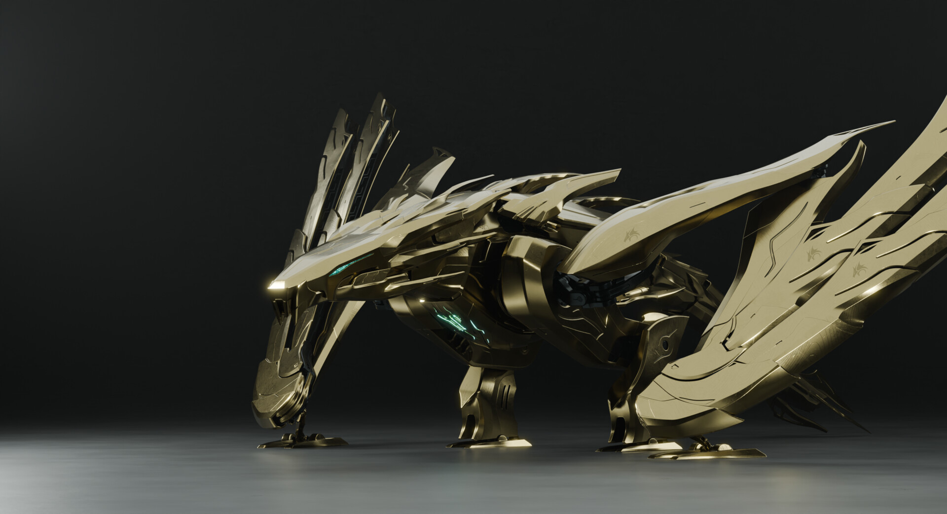 ArtStation - Golden mecha dragon