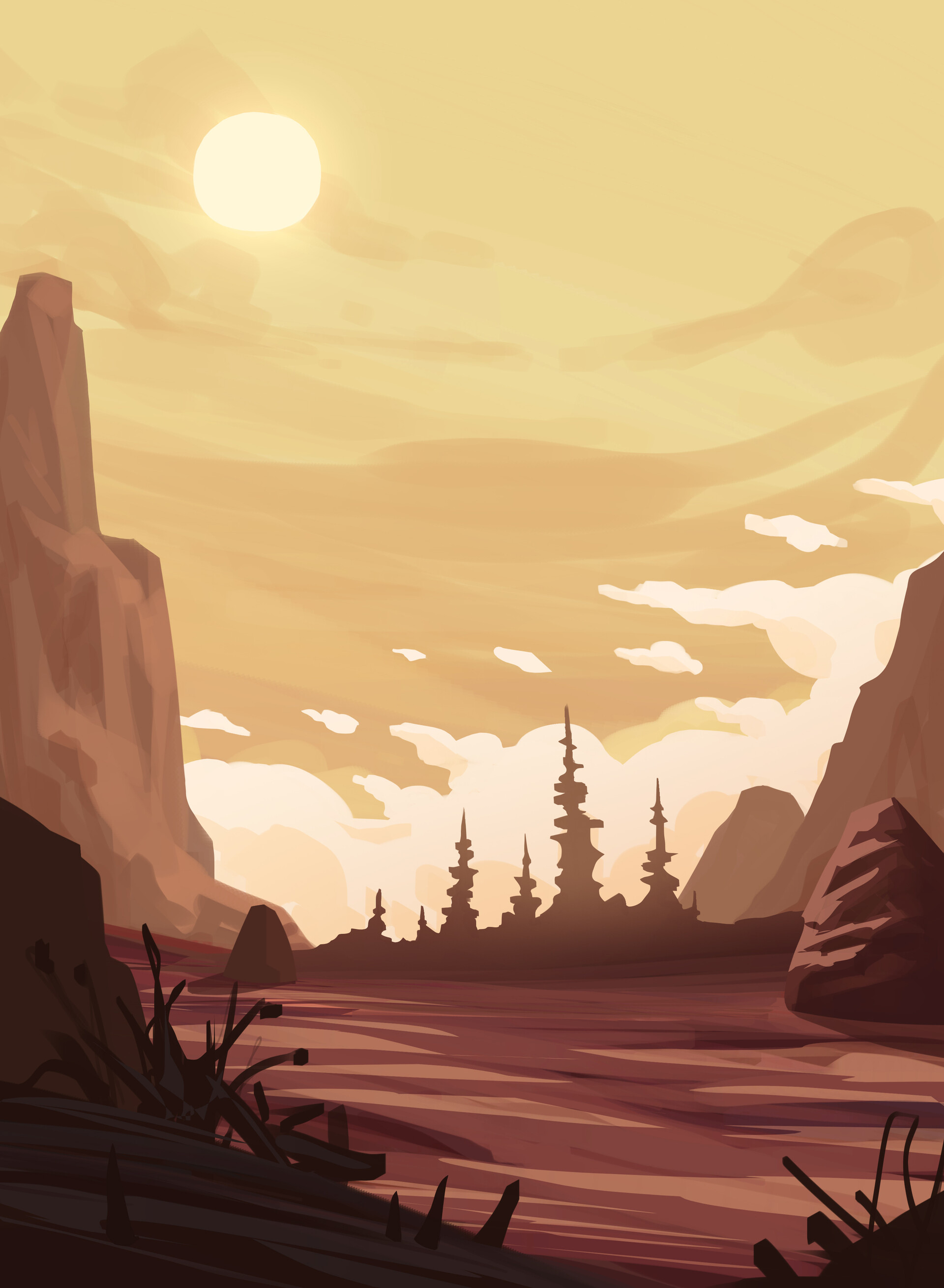 ArtStation - landscape sketch