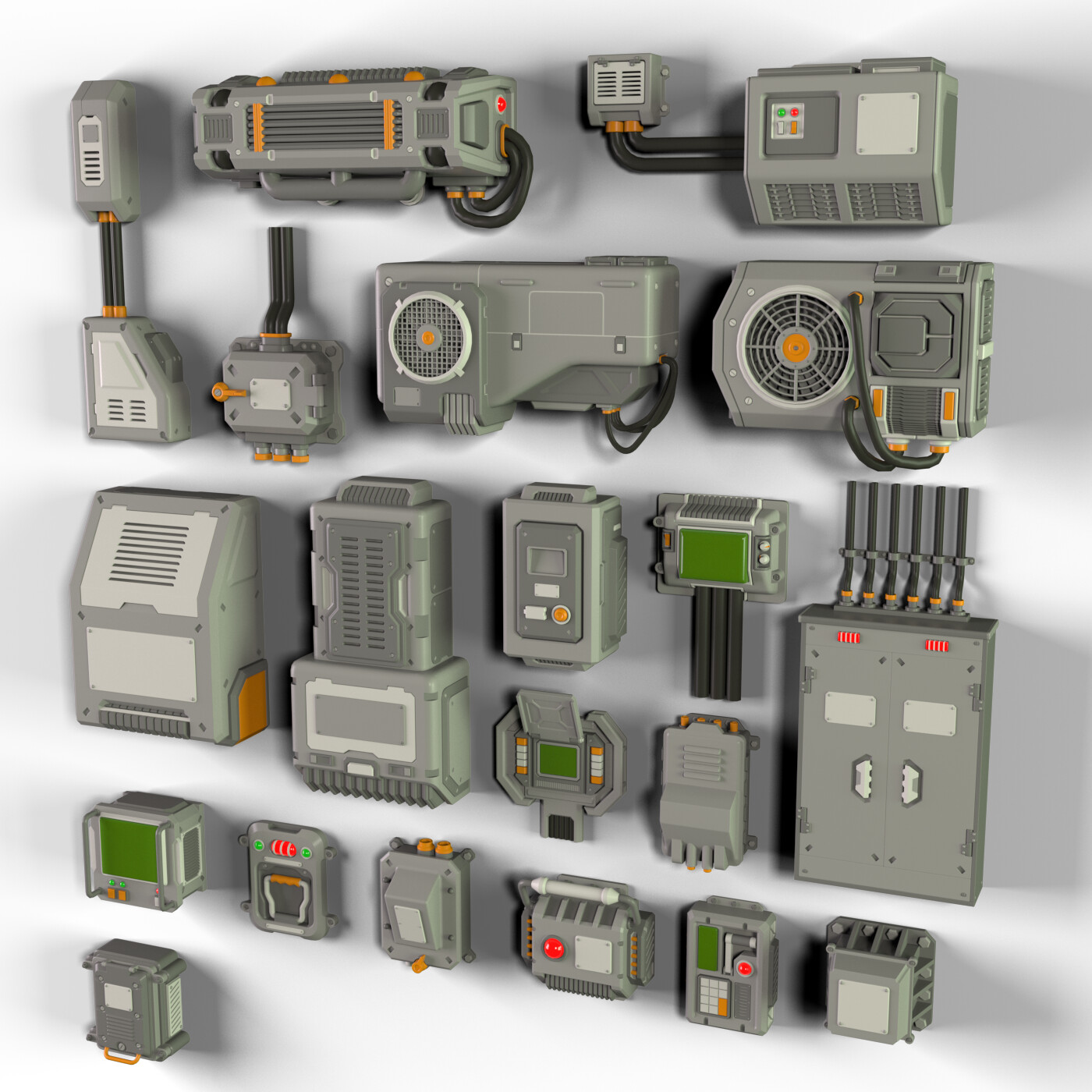 ArtStation - Wall Electric Props 2 - 20 pieces