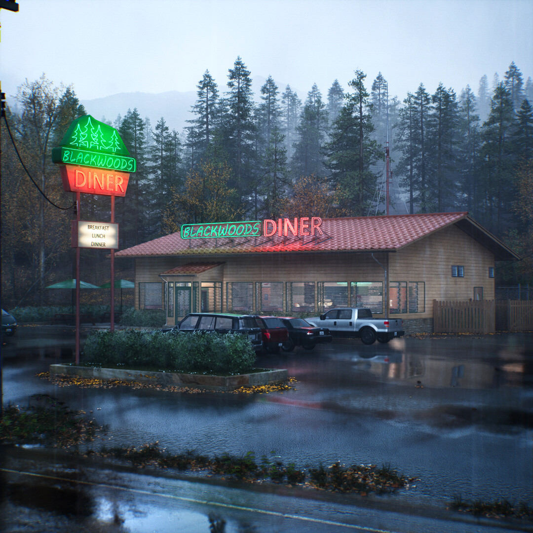 ArtStation - Roadside Diner