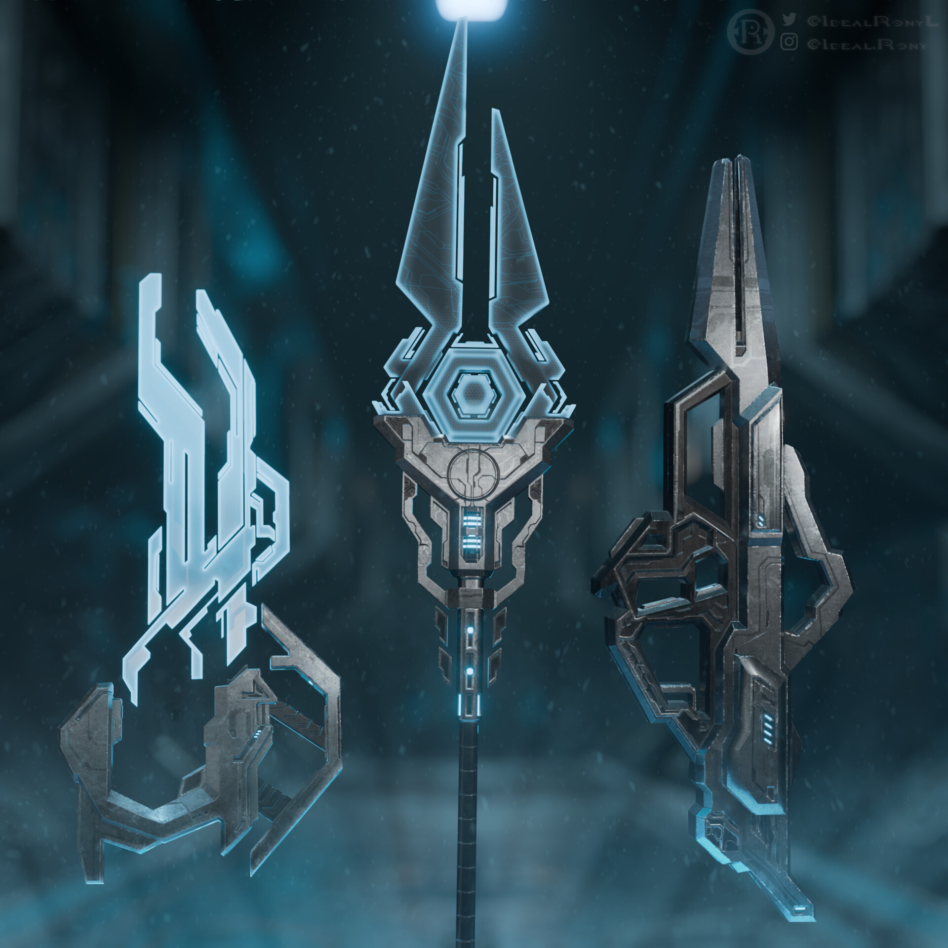 ArtStation - Forerunner Weapons - Game Ready 3D Models
