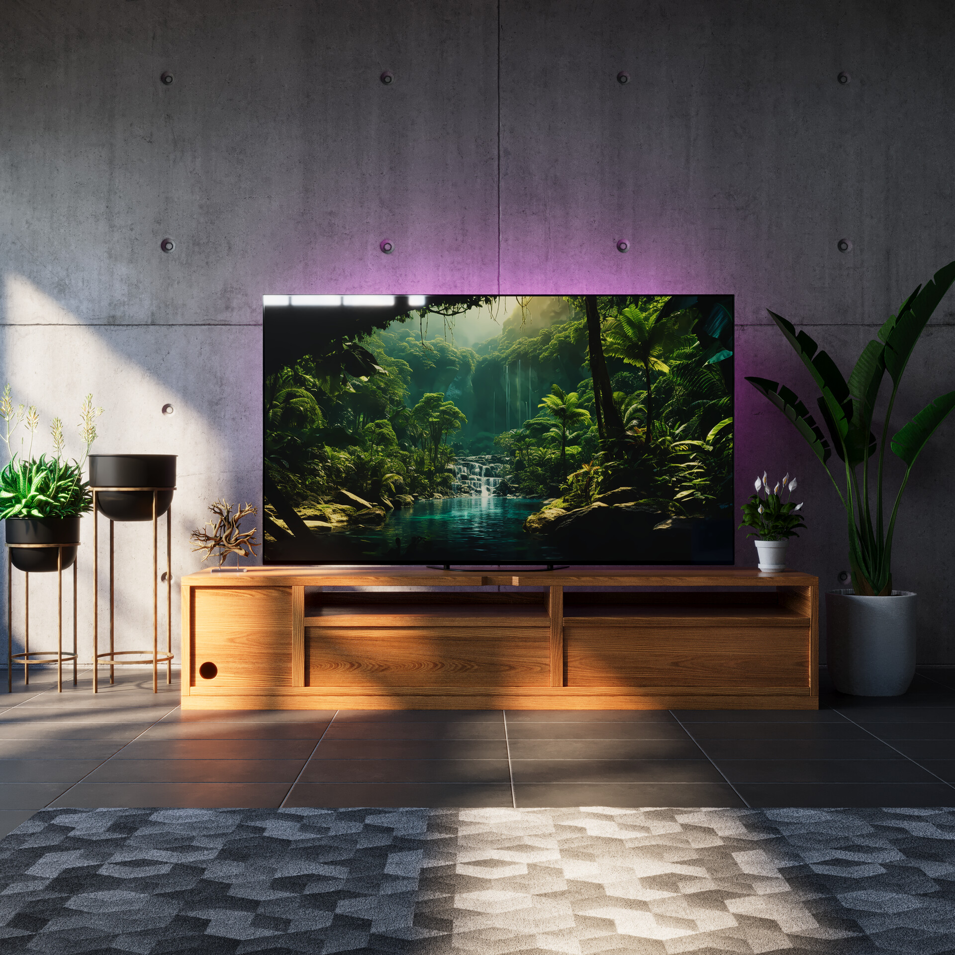 ArtStation - Interior Design + Product Visualization (Cabinet + TV)