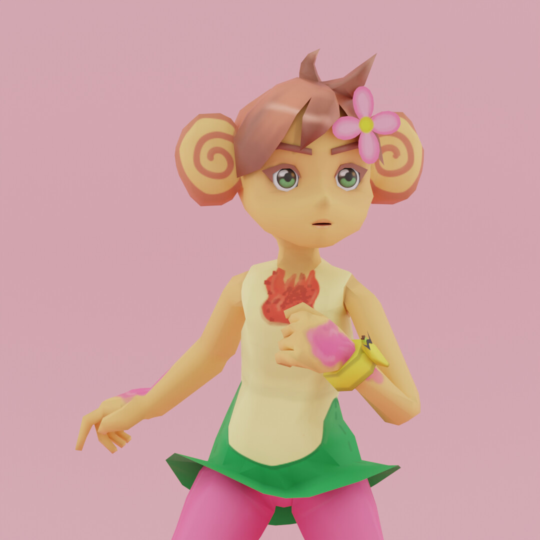 ArtStation - Low Poly Monya Girl character