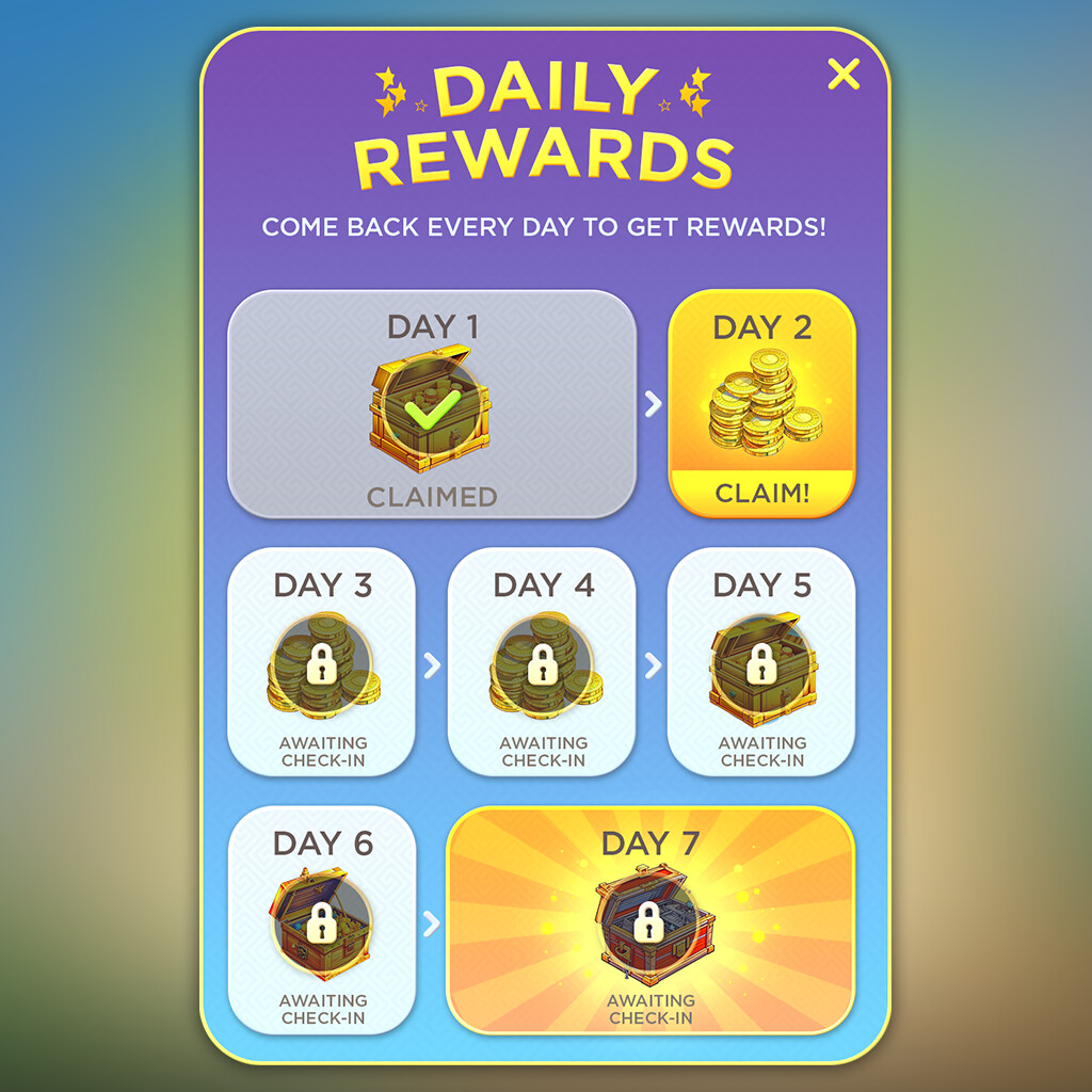 ArtStation - UI Daily Rewards