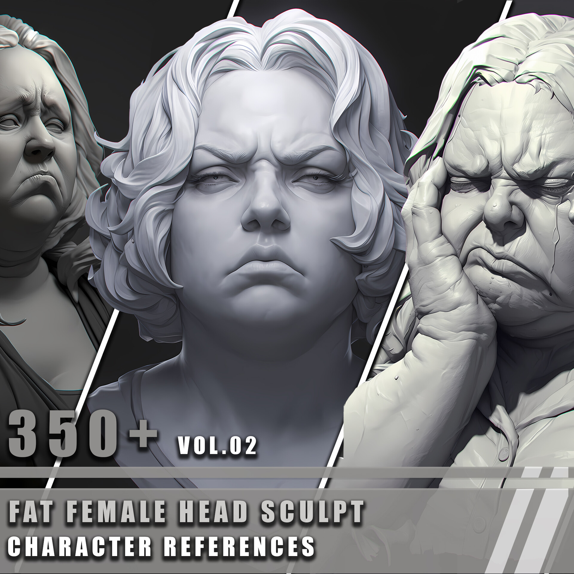 ArtStation - 350+ Fat Female Head Sculpt - Character References Vol.02