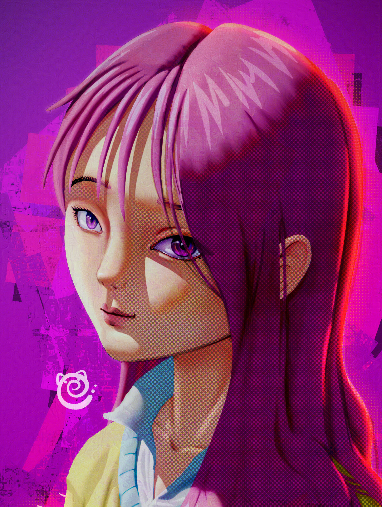 ArtStation - Pink Glitch Girl