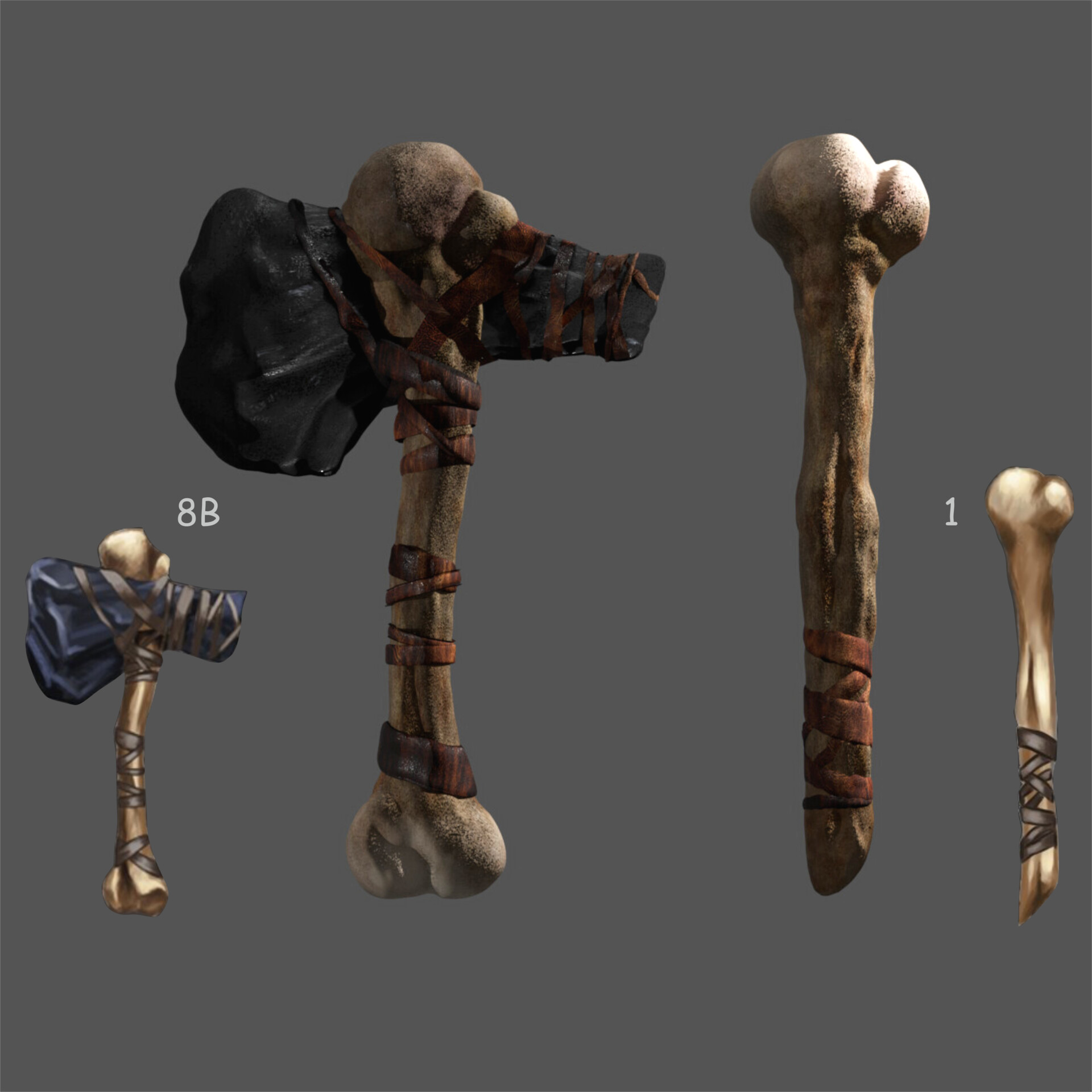 ArtStation - Bone weapon concept (sculpting in blender)