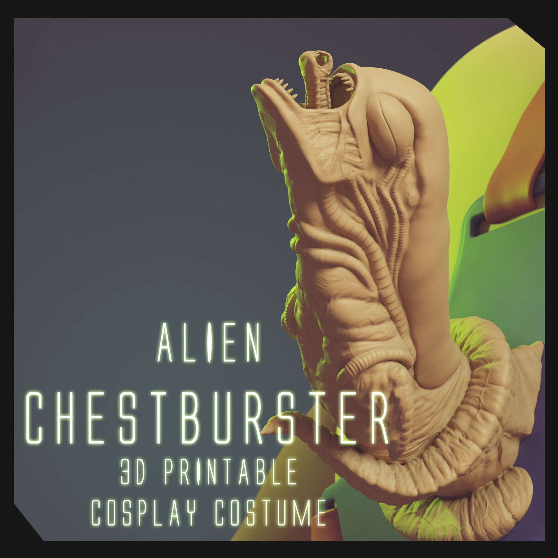 ArtStation - Alien Chestburster 3D Printable Cosplay Costume