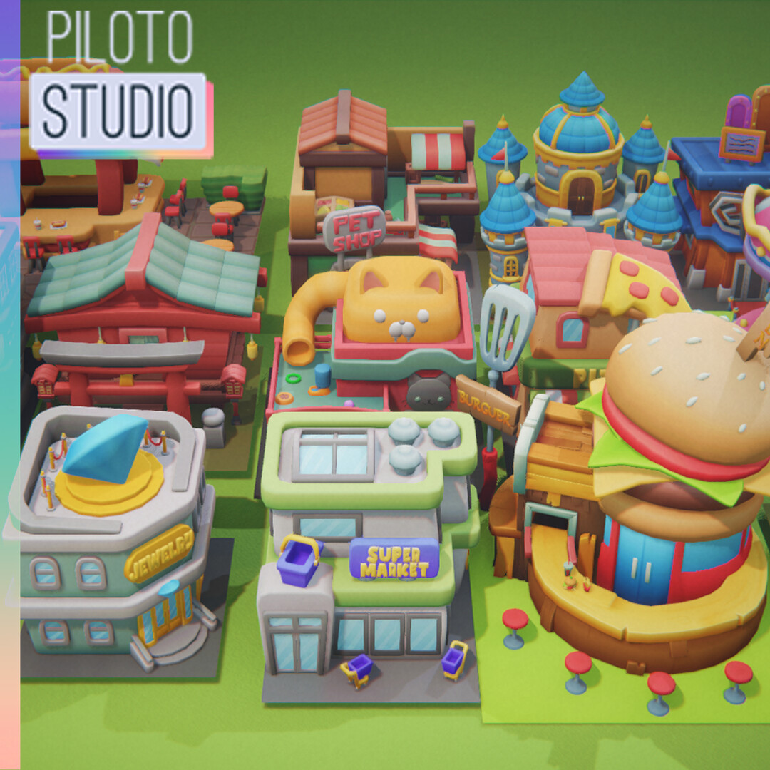 ArtStation - Stylized Buildings Level 1-5 Pack