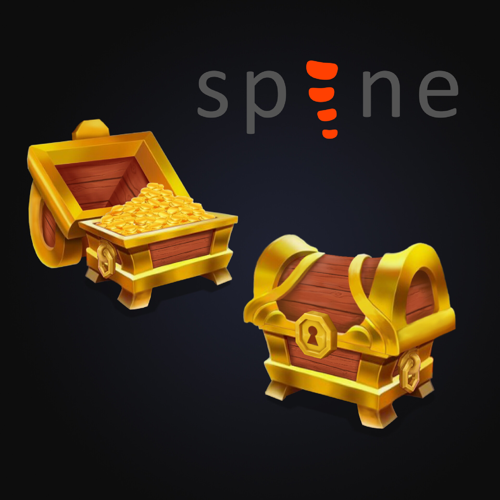 ArtStation - Spine 2D Animation - Idle_Chest & Open_Chest