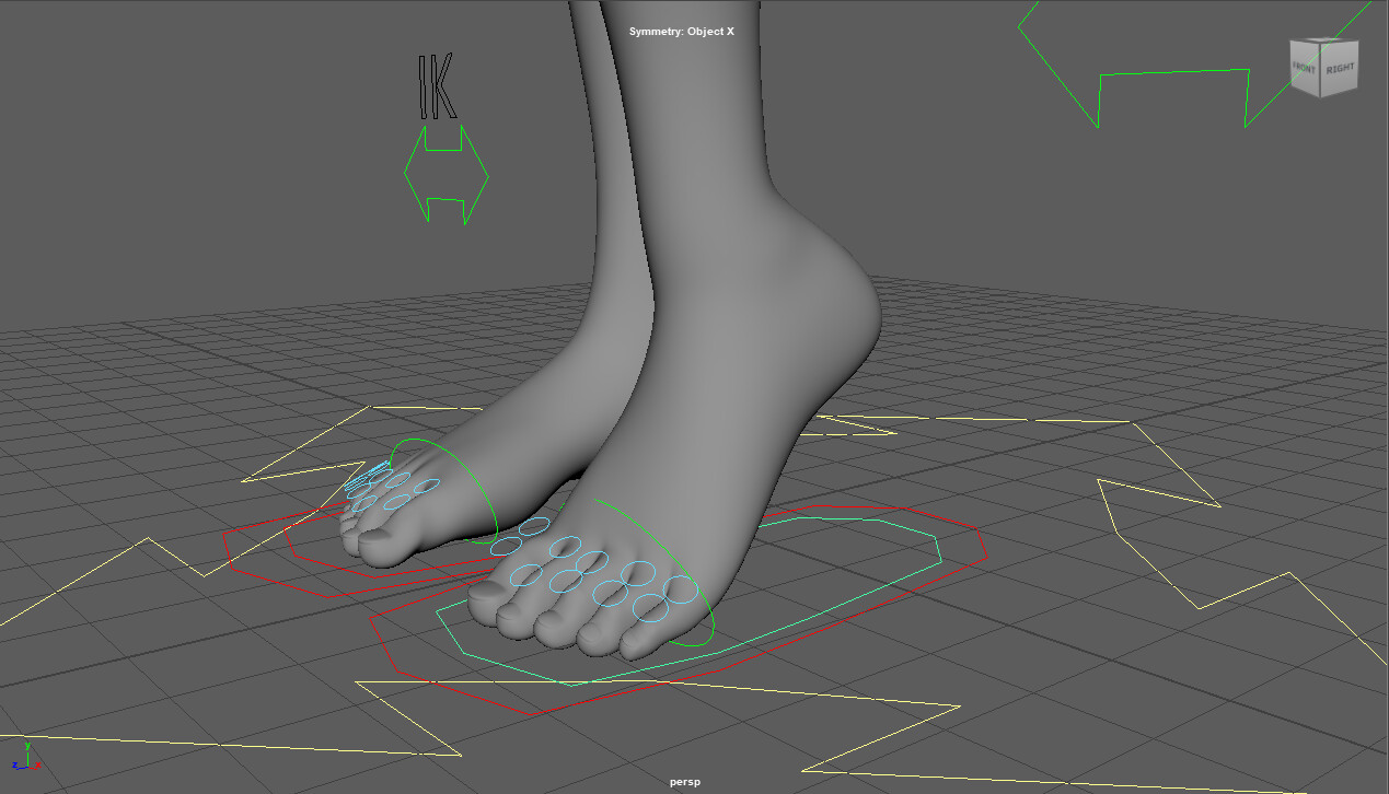 ArtStation - week 6 of class - foot rigged, foot setup showcase.