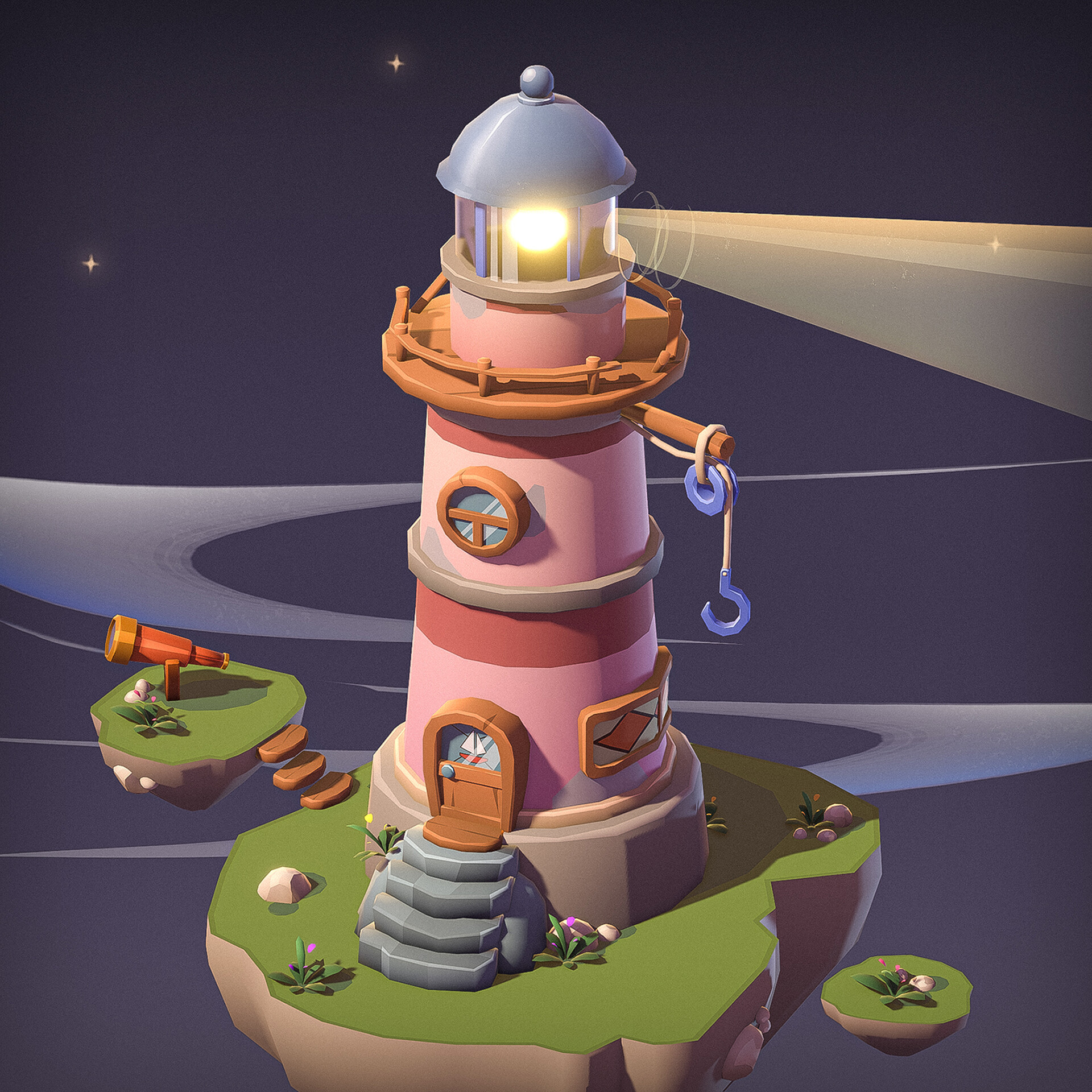 ArtStation - Stylized Lighthouse (Vertex Color)