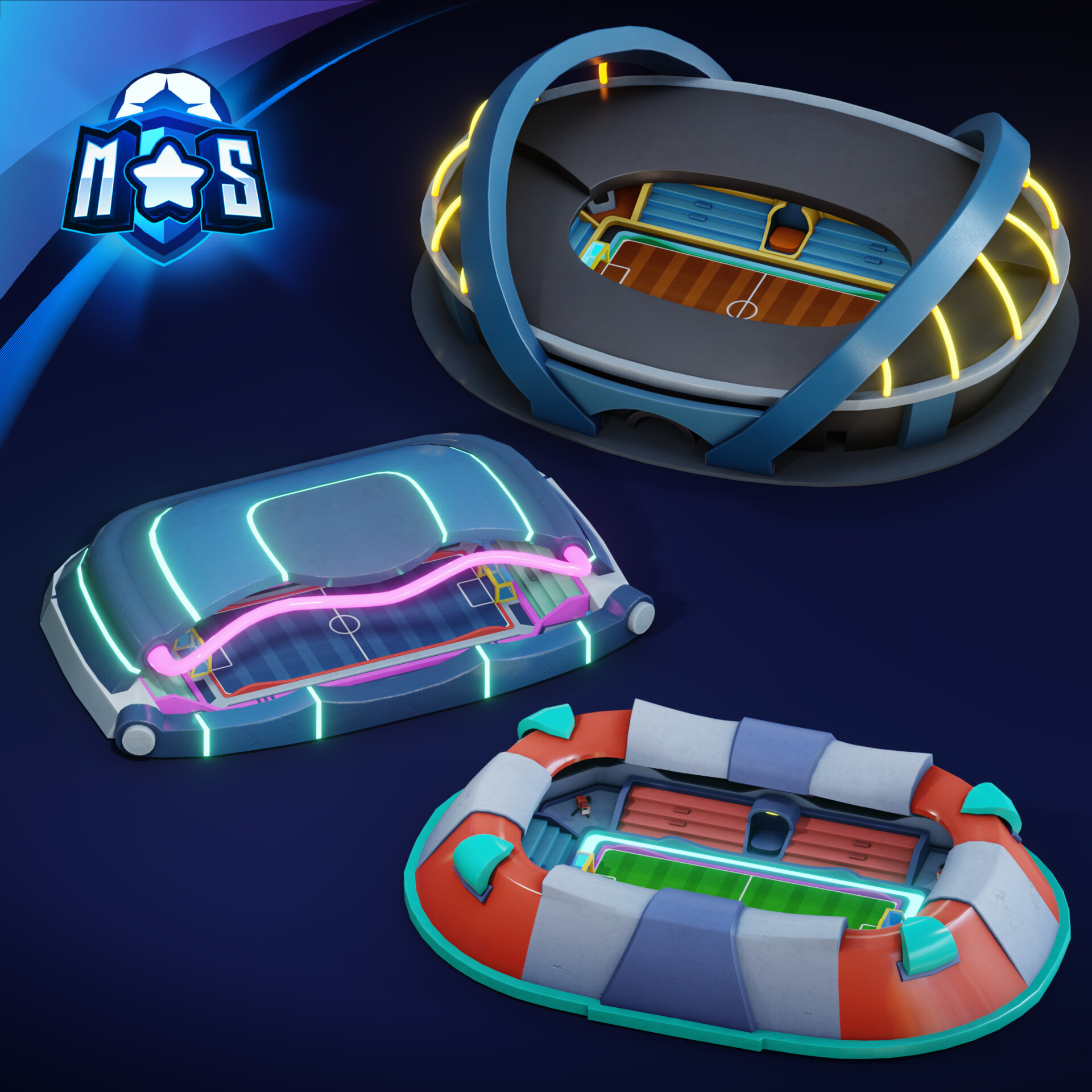 ArtStation - Metastar Strikers - Stadiums