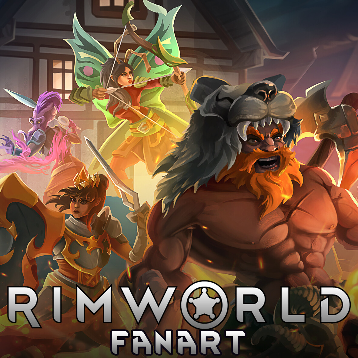 ArtStation - Grignar and the party against the fire gremlins