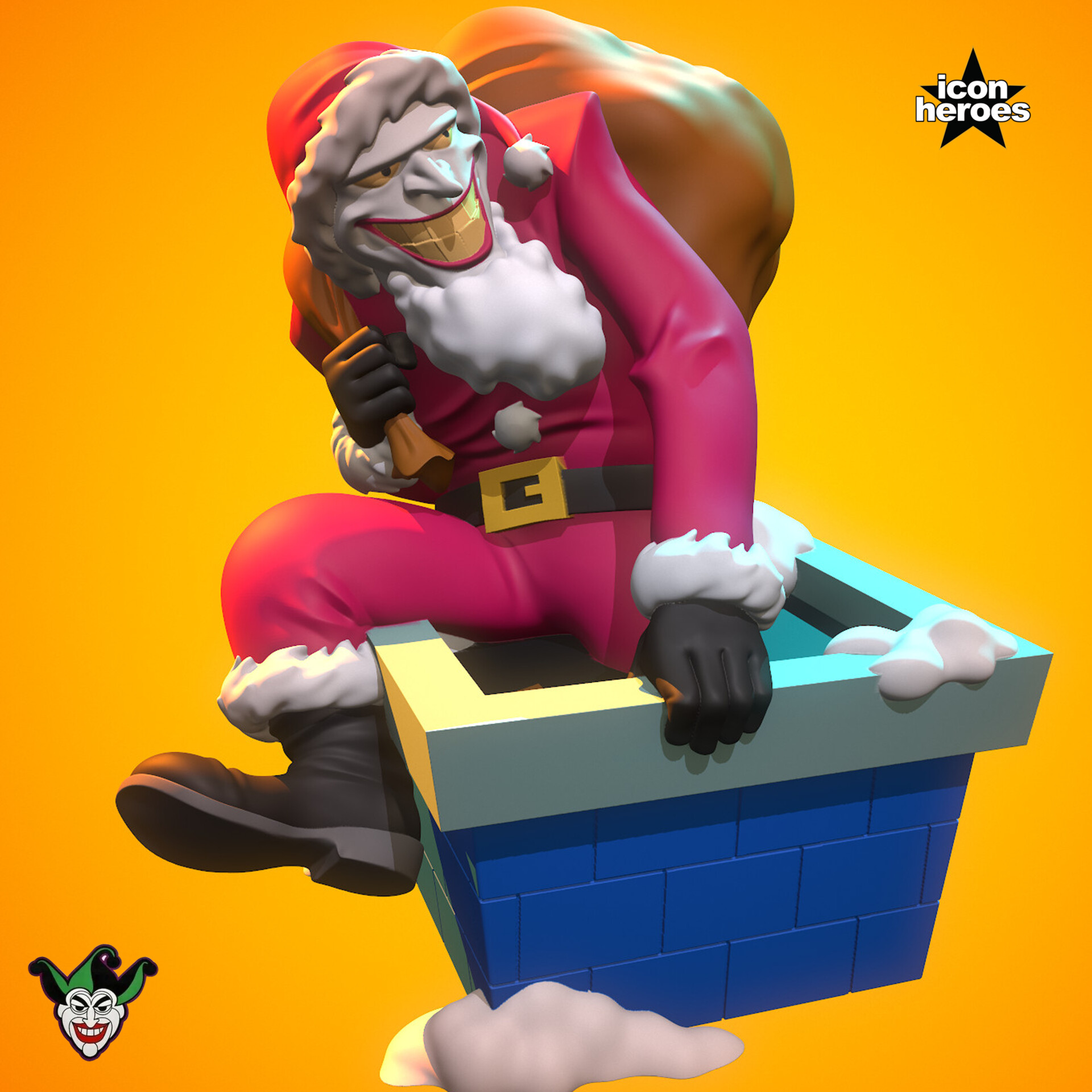 ArtStation - DC Comics - The Joker Santa Statue - Icon Heroes