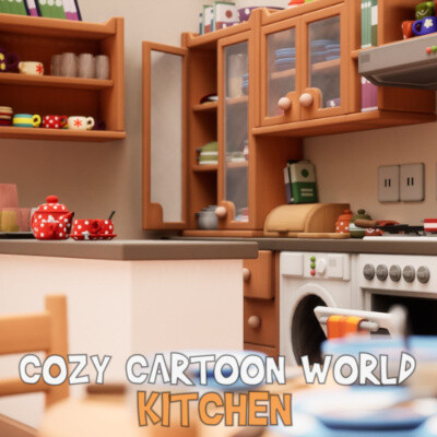 ArtStation - Cozy Cartoon World - Kitchen