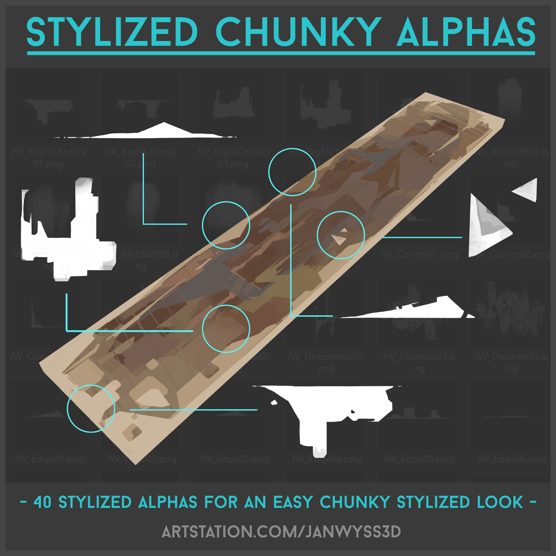 ArtStation - Stylized Chunky Shape Alphas