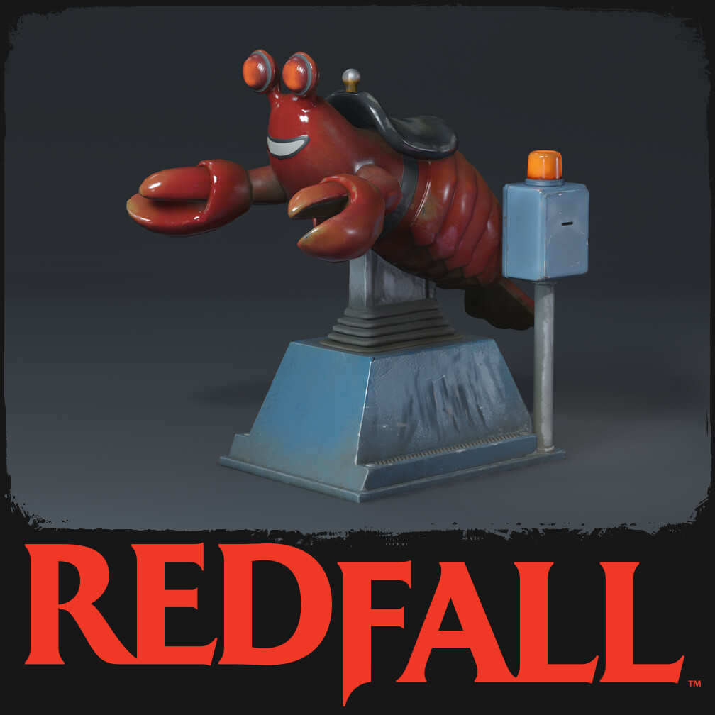 ArtStation - Redfall - Lobster Kiddie Ride Texture Work