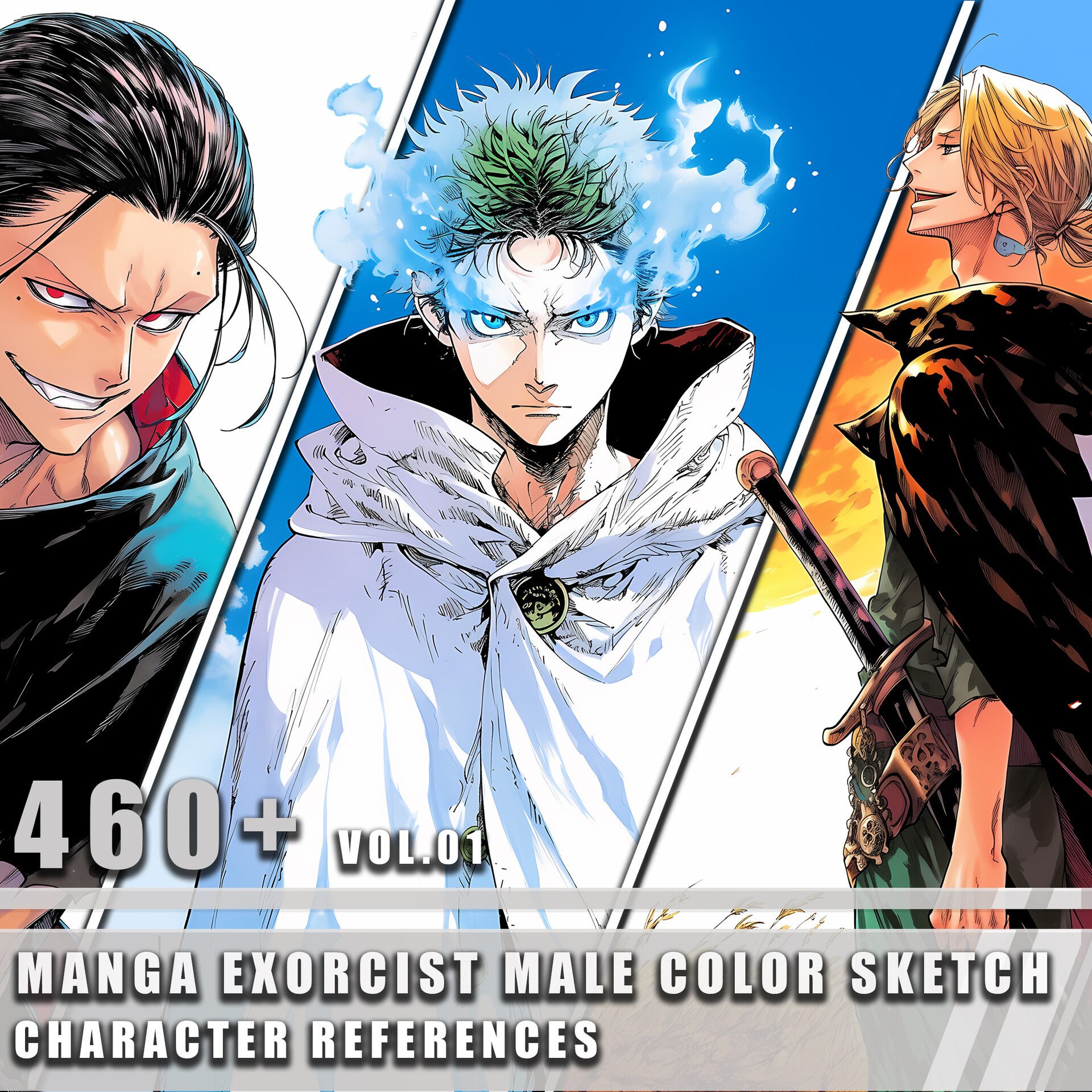 ArtStation - 460+ Manga Exorcist Male Color Sketch - Character ...