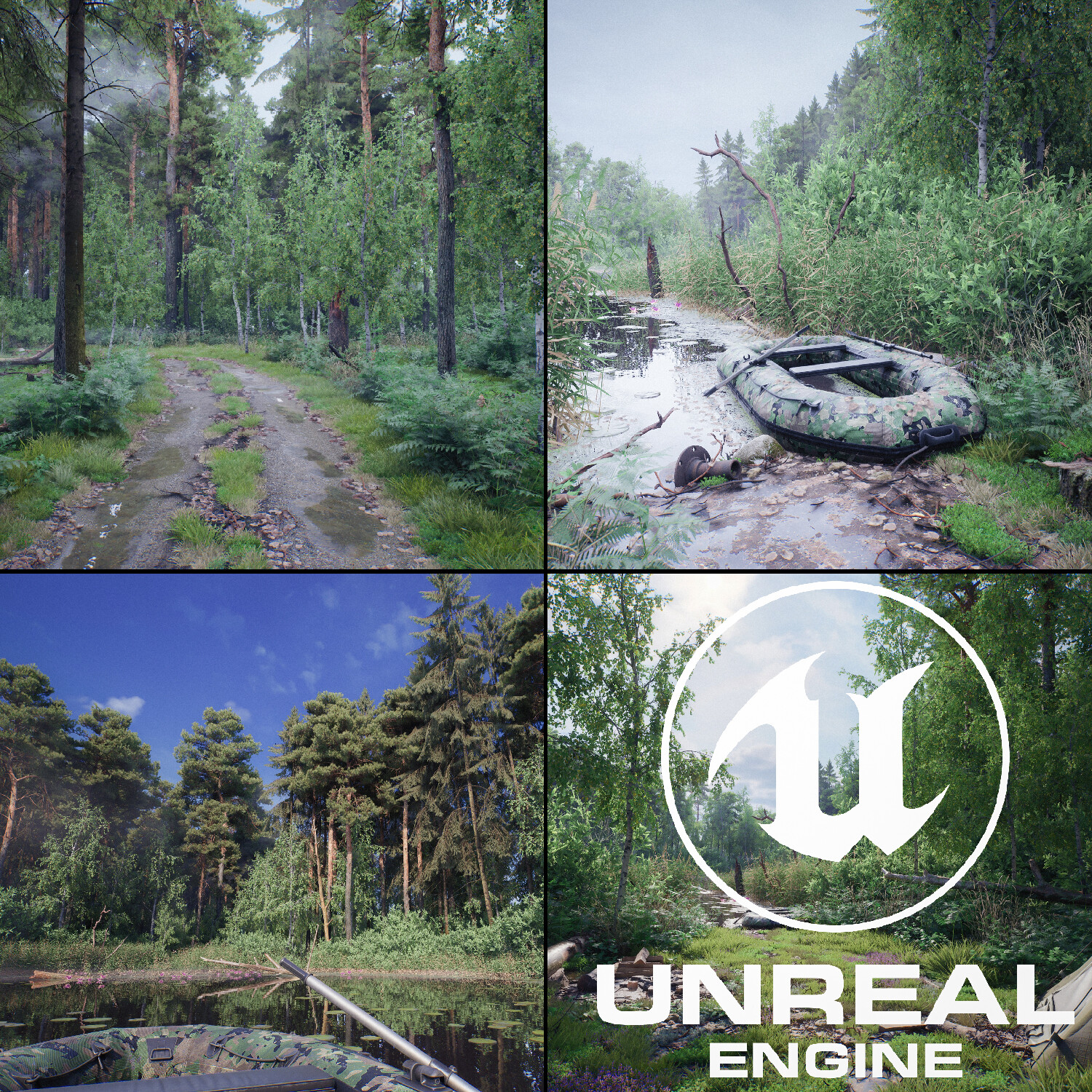 ArtStation - A lake in the European Forest UNREAL ENGINE 5 (Real-time ...