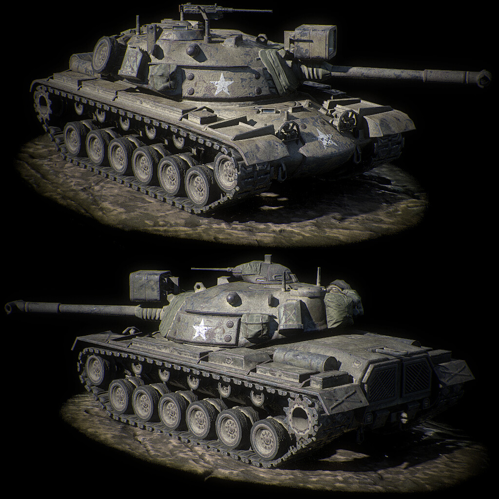 ArtStation - M48A1 and M48A2 (Low Poly Game Model)