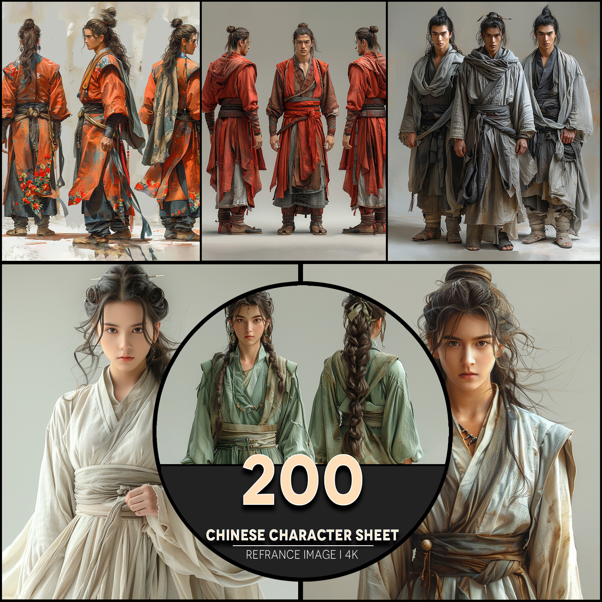 ArtStation - Chinese Character Sheet 4K Reference/Concept Images