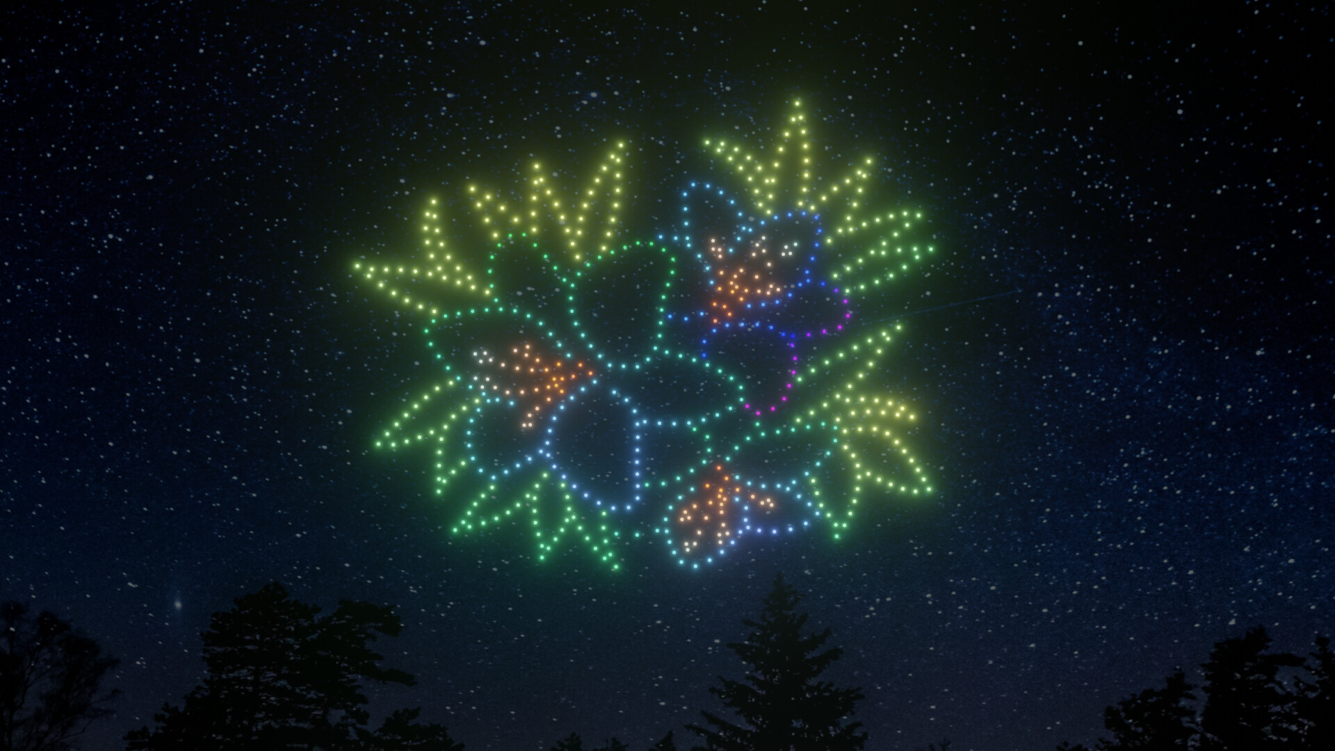 ArtStation - 600 Drones show animation