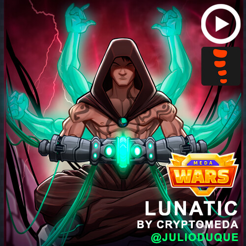 ArtStation - Lunatic card animation - Spine character animations - MedaWars