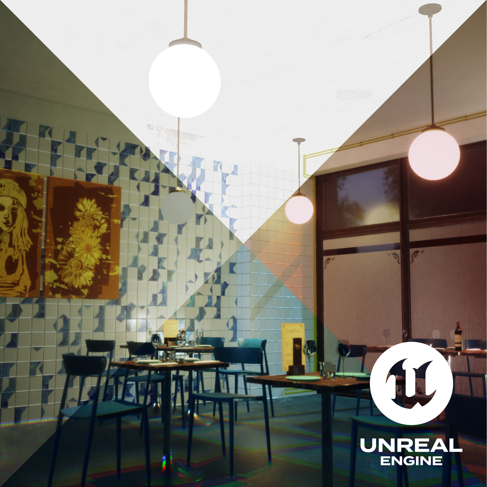 ArtStation - Restaurant lighting experiment