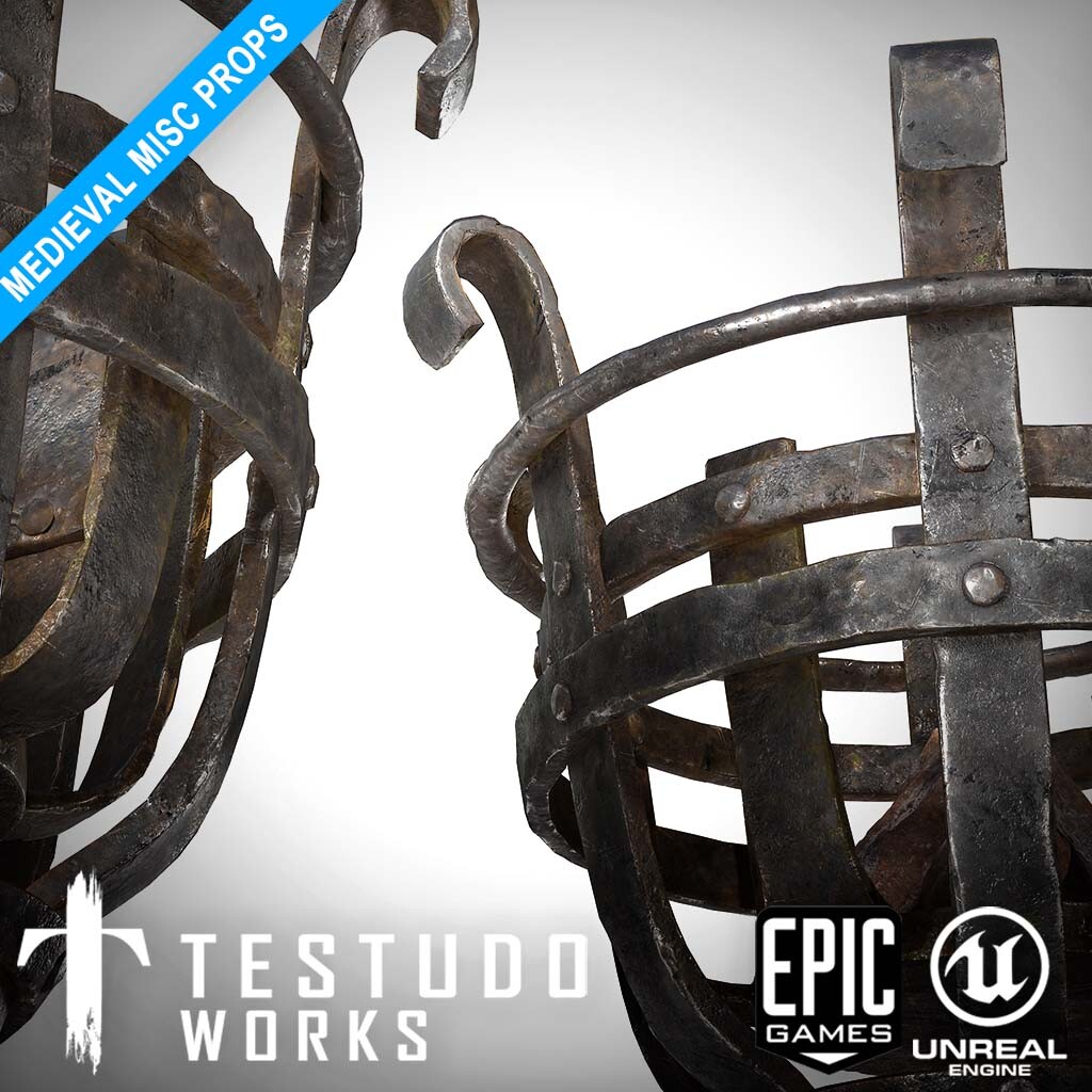 ArtStation - Medieval Misc Props Pack - Metal Brazier