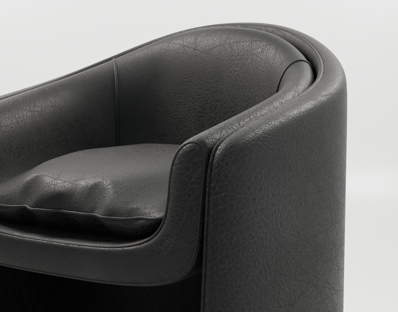 ArtStation - BLACK LEATHER CHAIR
