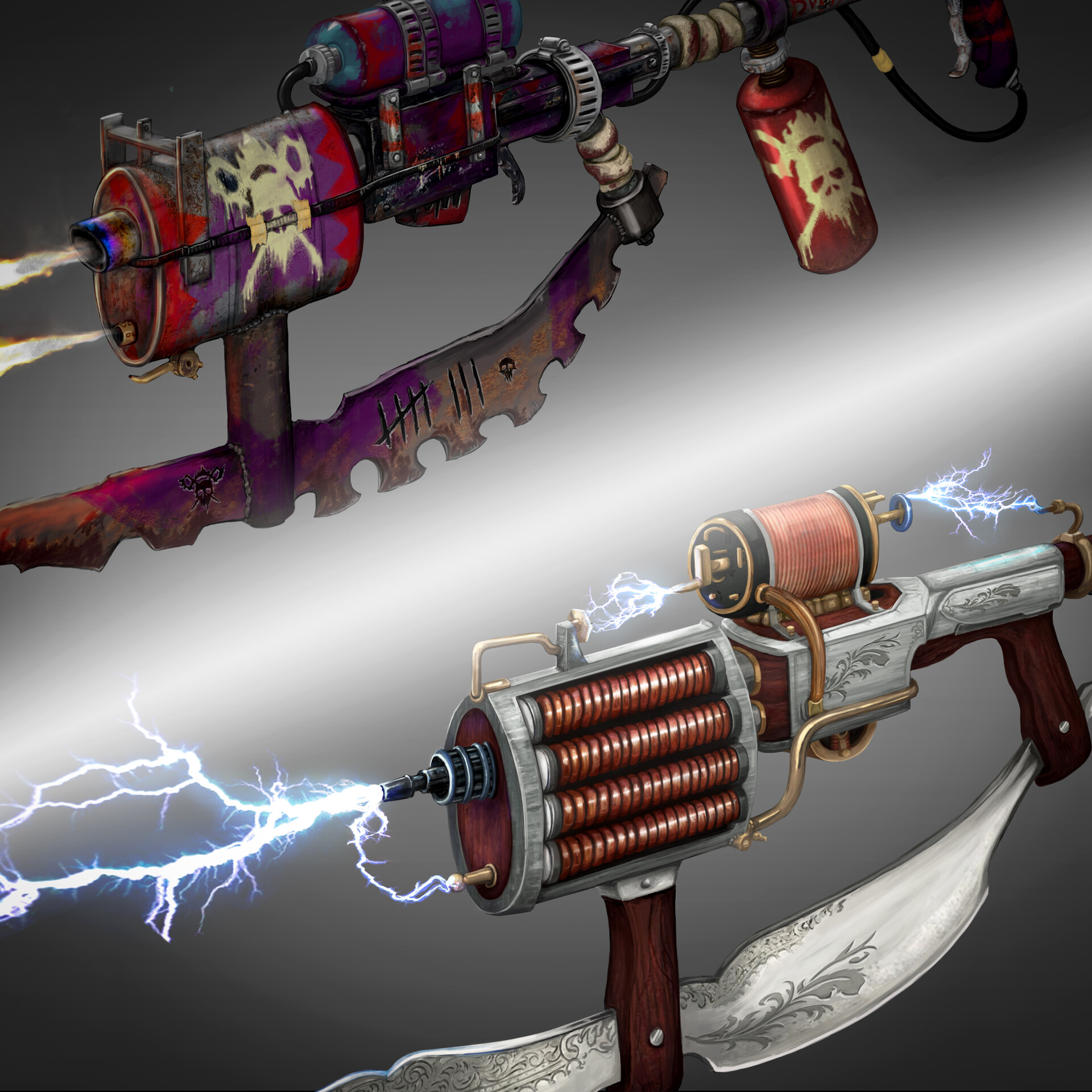 ArtStation - "Fire-Tusk" Post Apocalyptic Flamethrower + Alternative ...