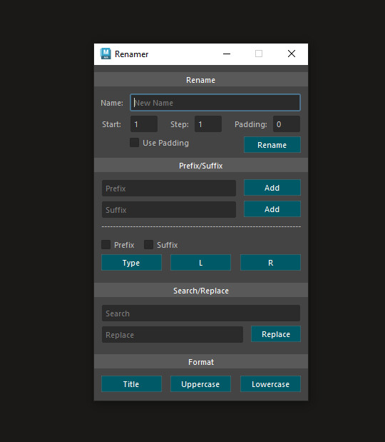 ArtStation - Maya Renamer Tool