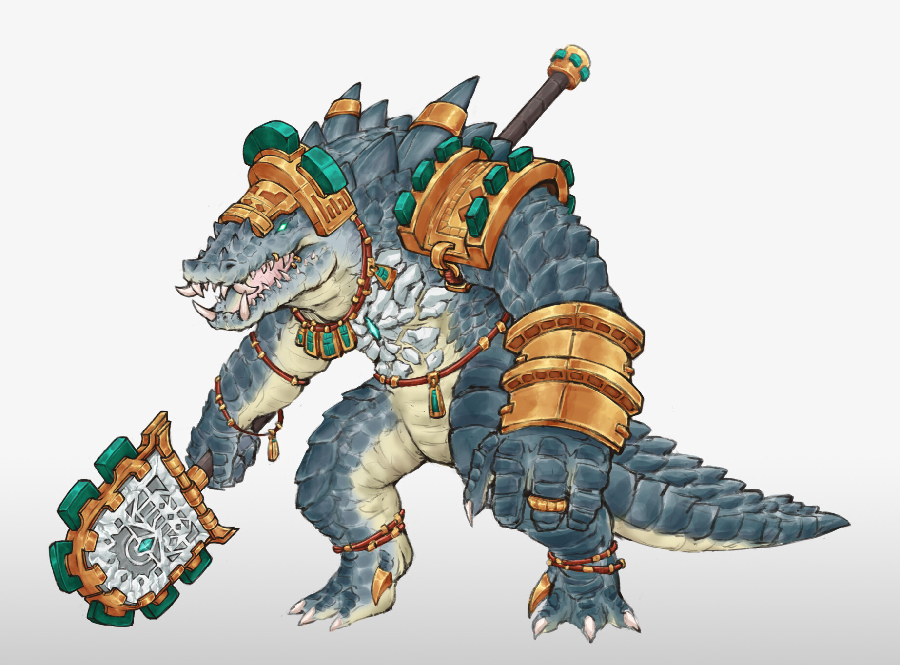 ArtStation - Kroxigor Plaque Sentinel - Warhammer - Lizardmen - Concept ...