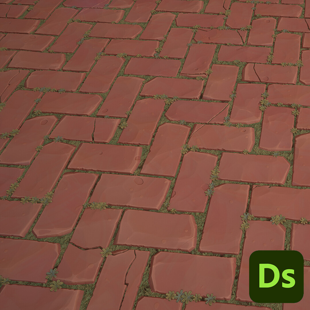 ArtStation - Stylized Red Stone Floor Tile : Substance Desinger