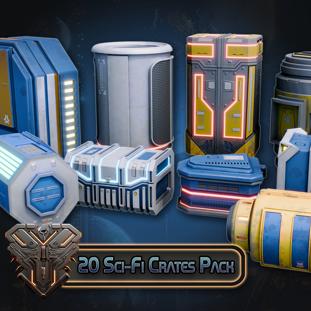 ArtStation - Blender & Unreal Engine Massive Stylized Sci-fi Crate Pack