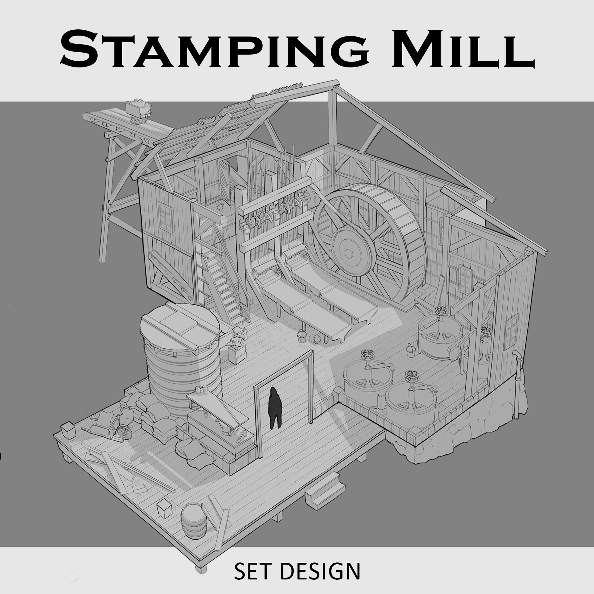 ArtStation - Stamping Mill - Cutaway
