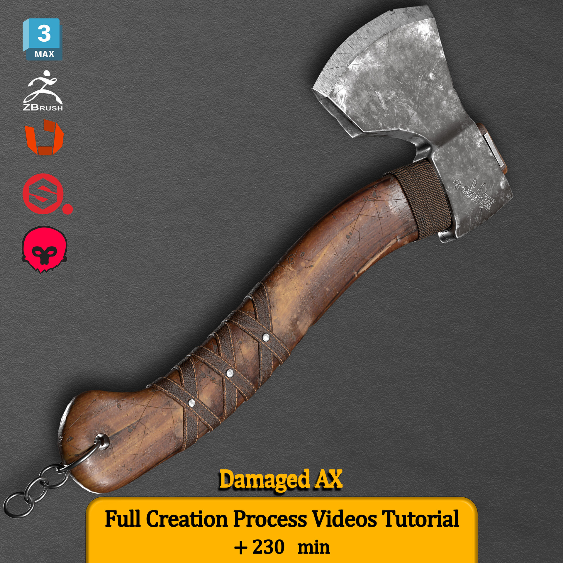 ArtStation - Damaged AX (tutorial process)