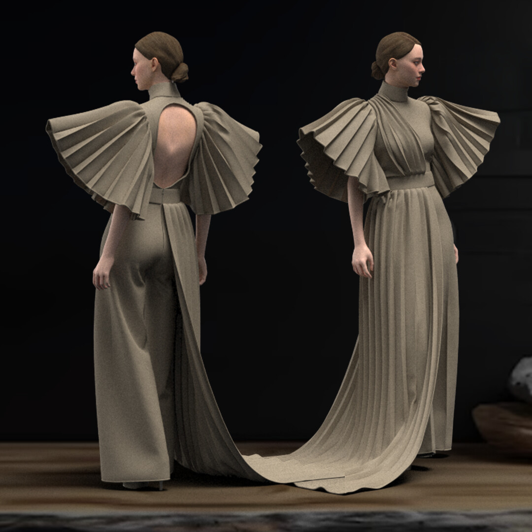 ArtStation - Simulation in CLO3D, Elegant pantsuit