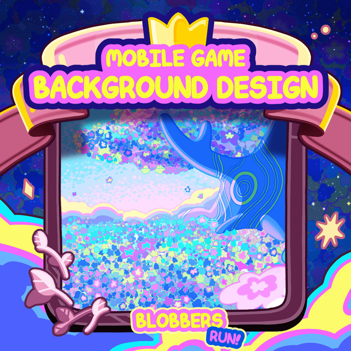 ArtStation - Blobbers Run! - Mobile Game Background Design