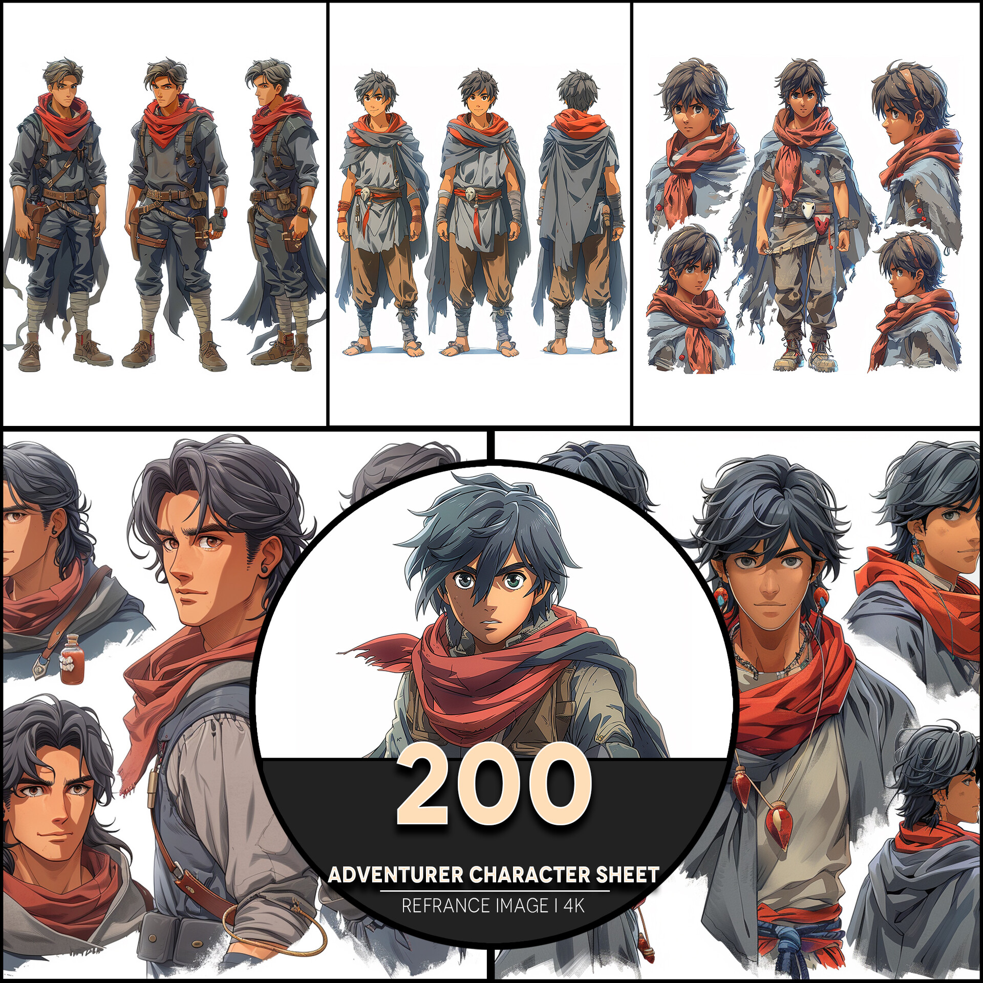 Pixel Ref - Adventurer Character Sheet 4K Reference/Concept Images