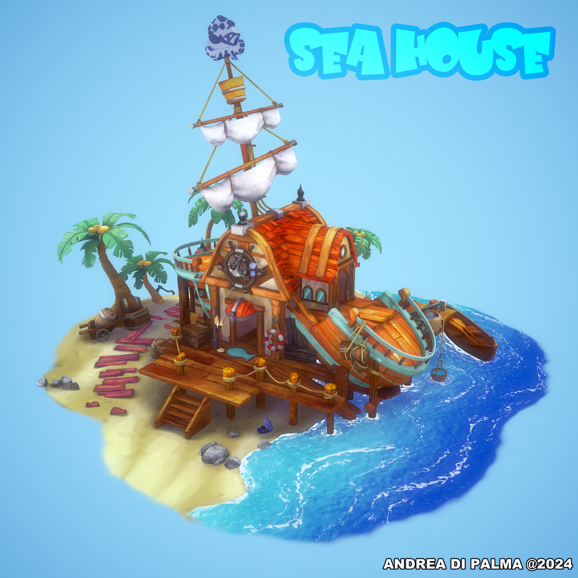 ArtStation - The Sea House - Handpainted Texturing